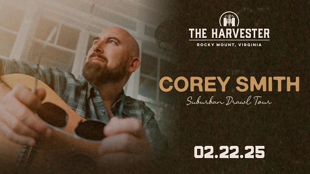 Corey Smith Tickets at The Harvester Performance Center in Rocky Mount ...