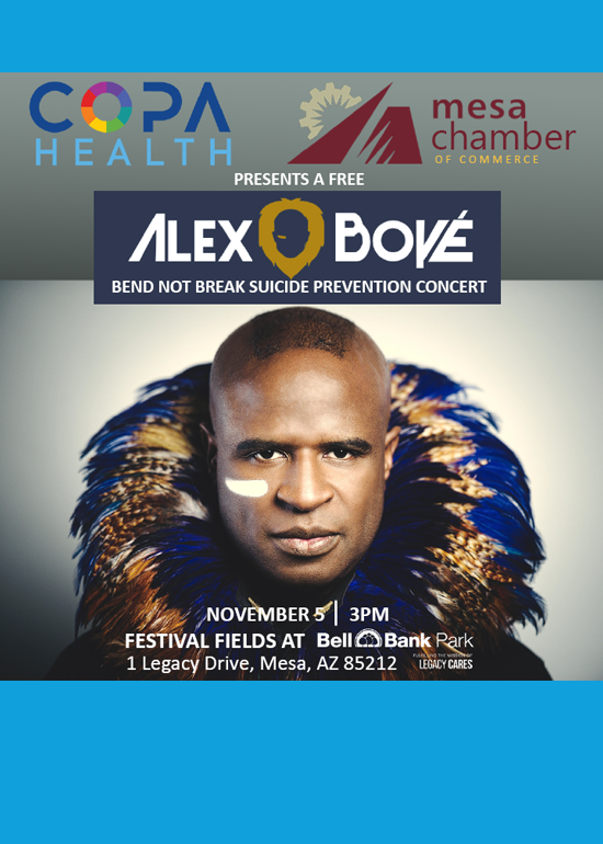 Alex Boyé Bend Not Break Suicide Prevention Concert Tickets at Arizona ...