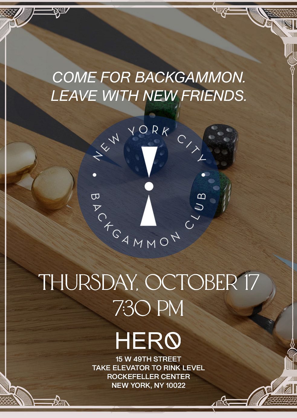Backgammon - 10/17 Tickets at HERO NYC in New York City by HERO | Tixr