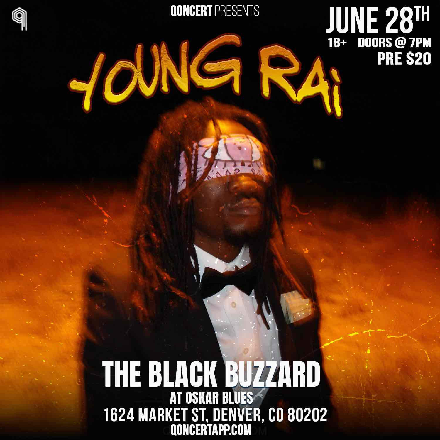 Qoncert App Presents: Young Rai Tickets at The Black Buzzard at Oskar ...