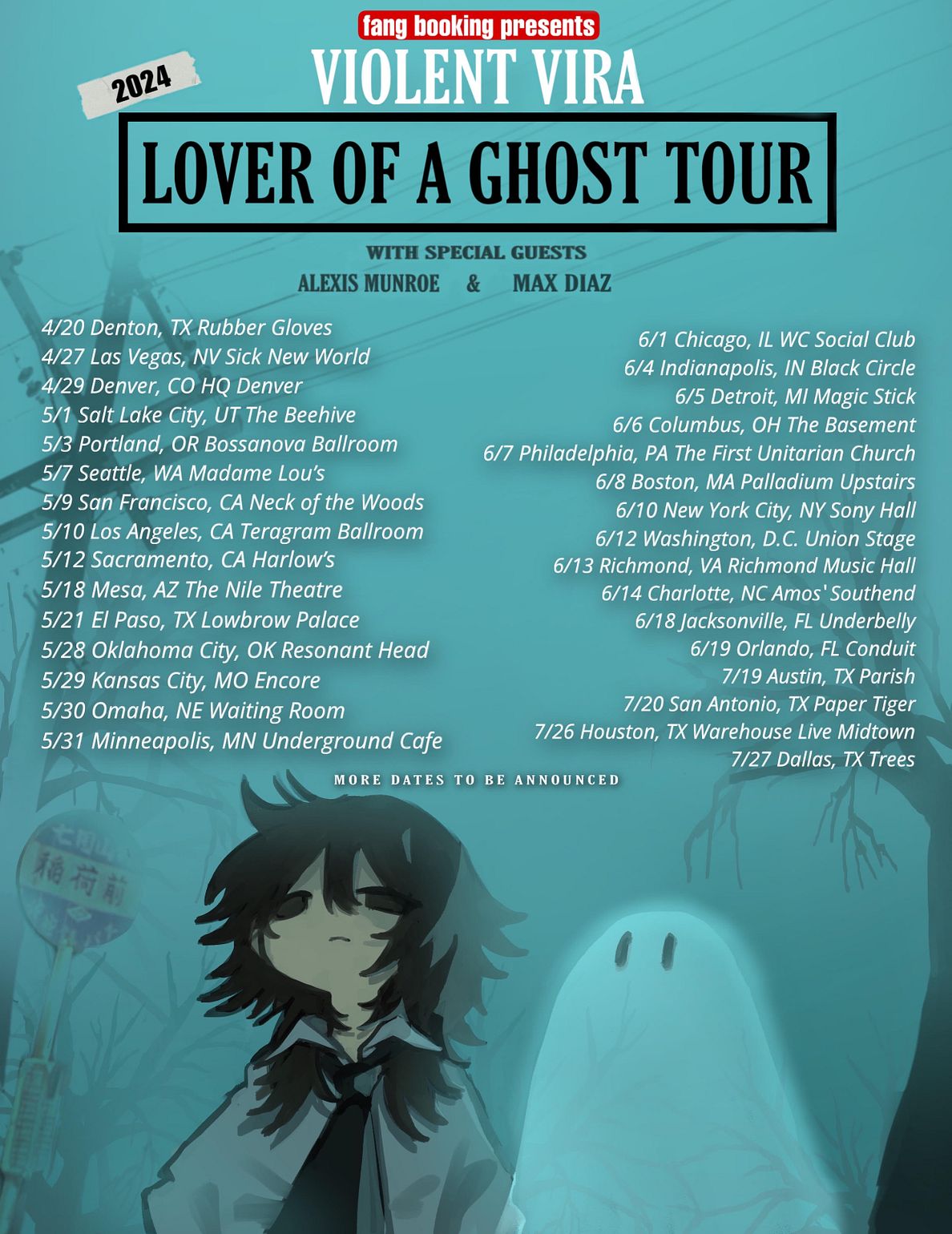 Violent Vira - Lover of a Ghost Tour Tickets at Bossanova Ballroom in Portland by Bossanova ...