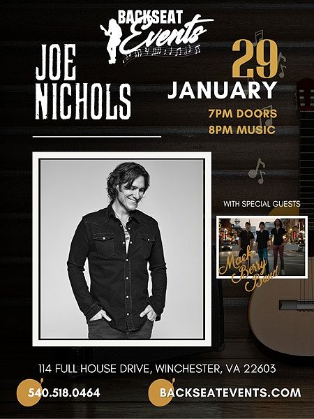Joe Nichols Tickets at Backseat Events in Winchester by Backseat | Tixr