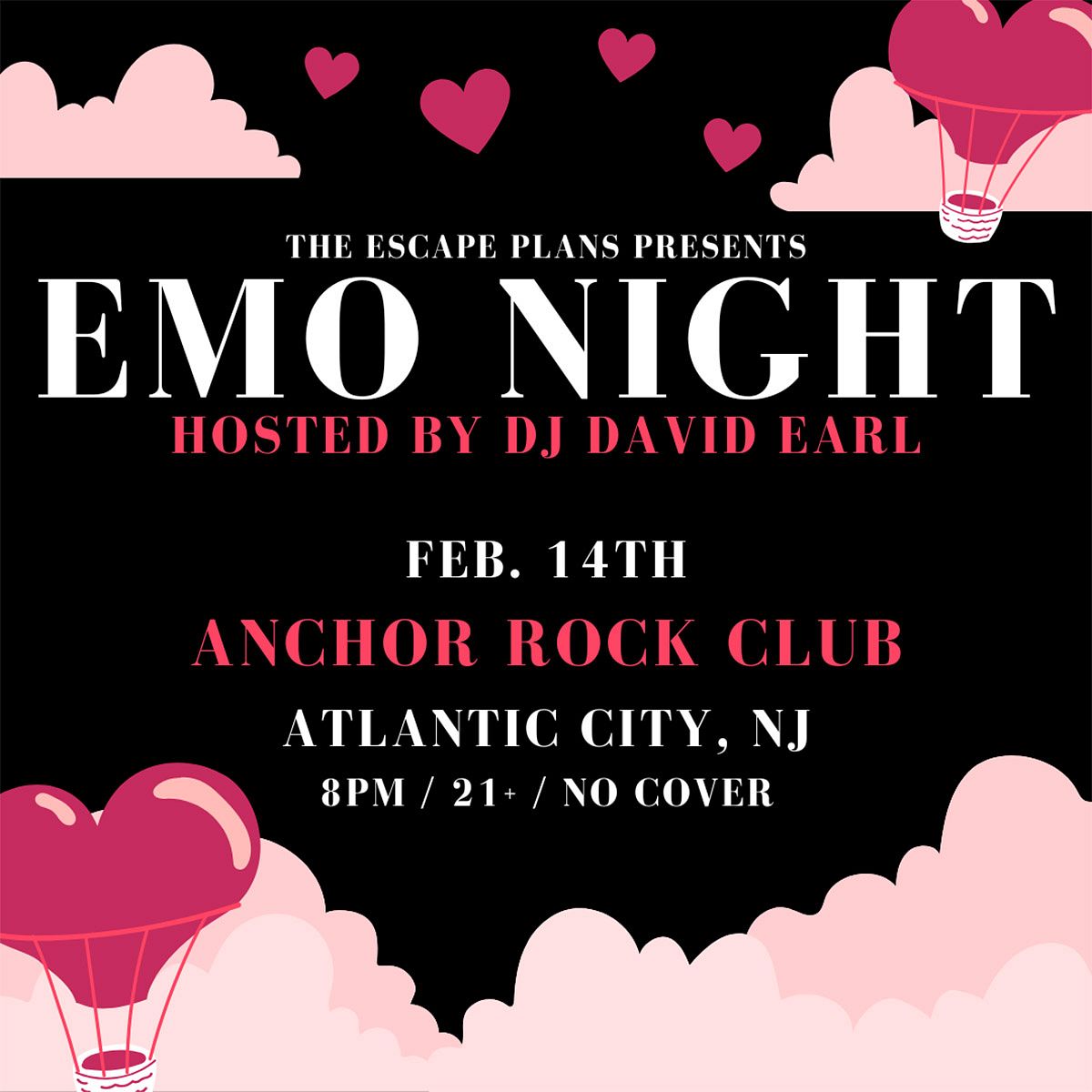 Valentine's Emo Night w/ David Earl Tickets at Anchor Rock Club in ...