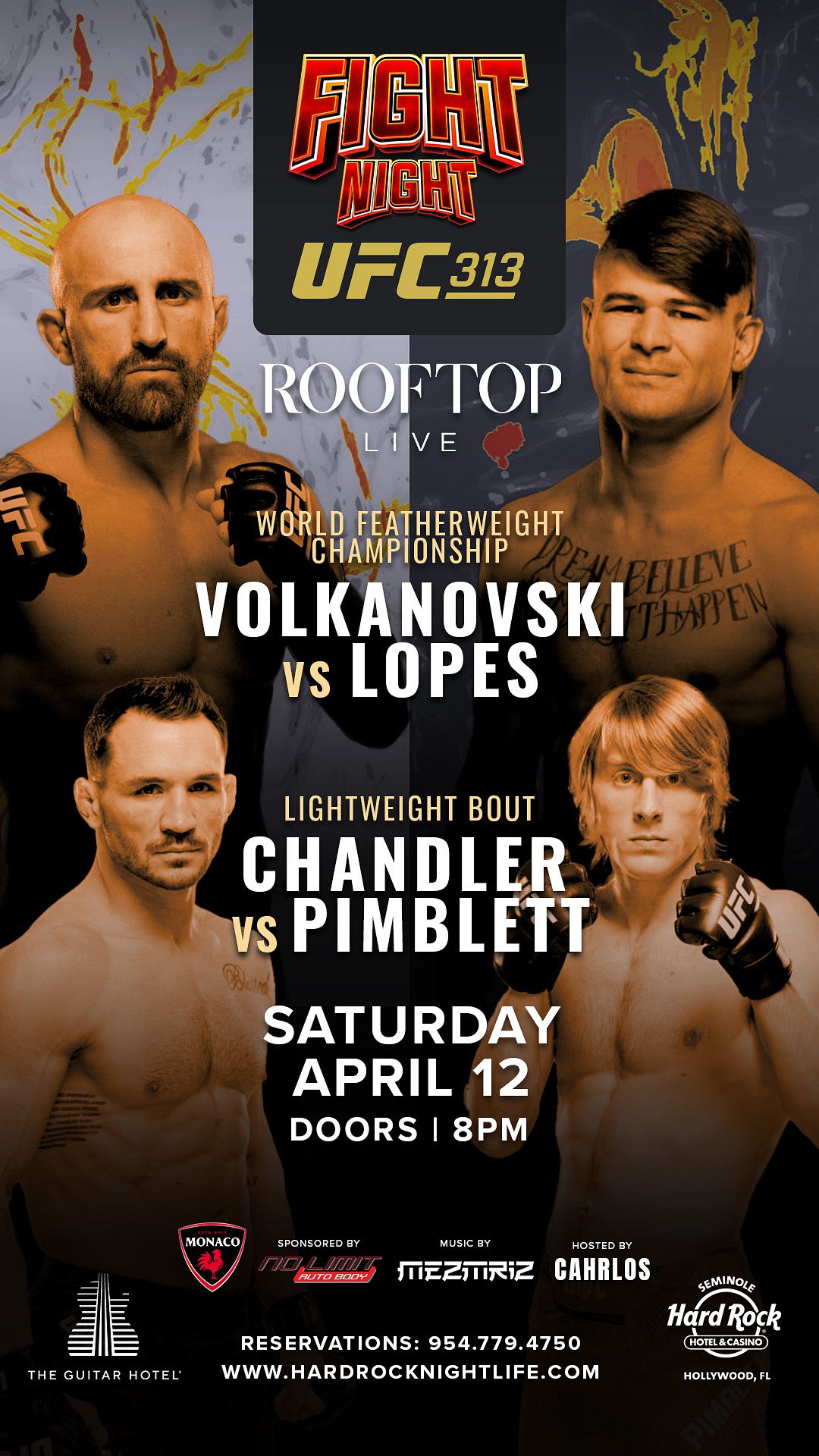 Fight Night UFC 314 | Rooftop Live Tickets at Rooftop Live in Hollywood ...