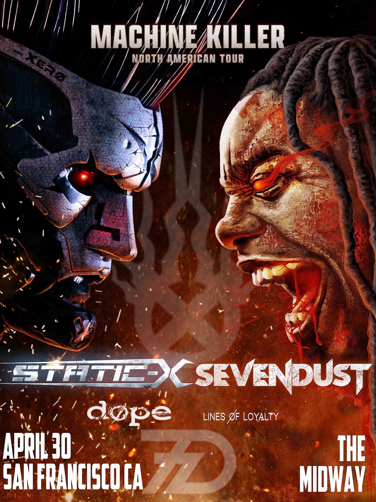 Sevendust & Static-X Machine Killer Tour Tickets at The Midway in San ...