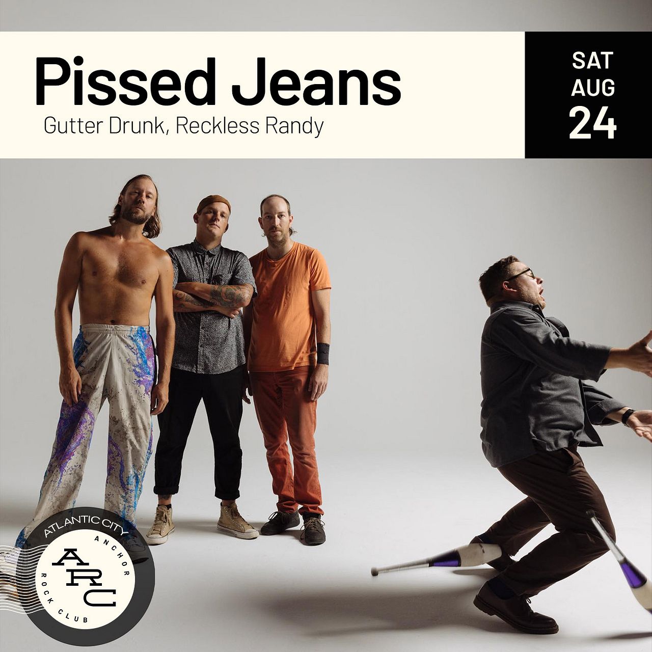 Pissed Jeans / Gutter Drunk Tickets at Anchor Rock Club in Atlantic ...