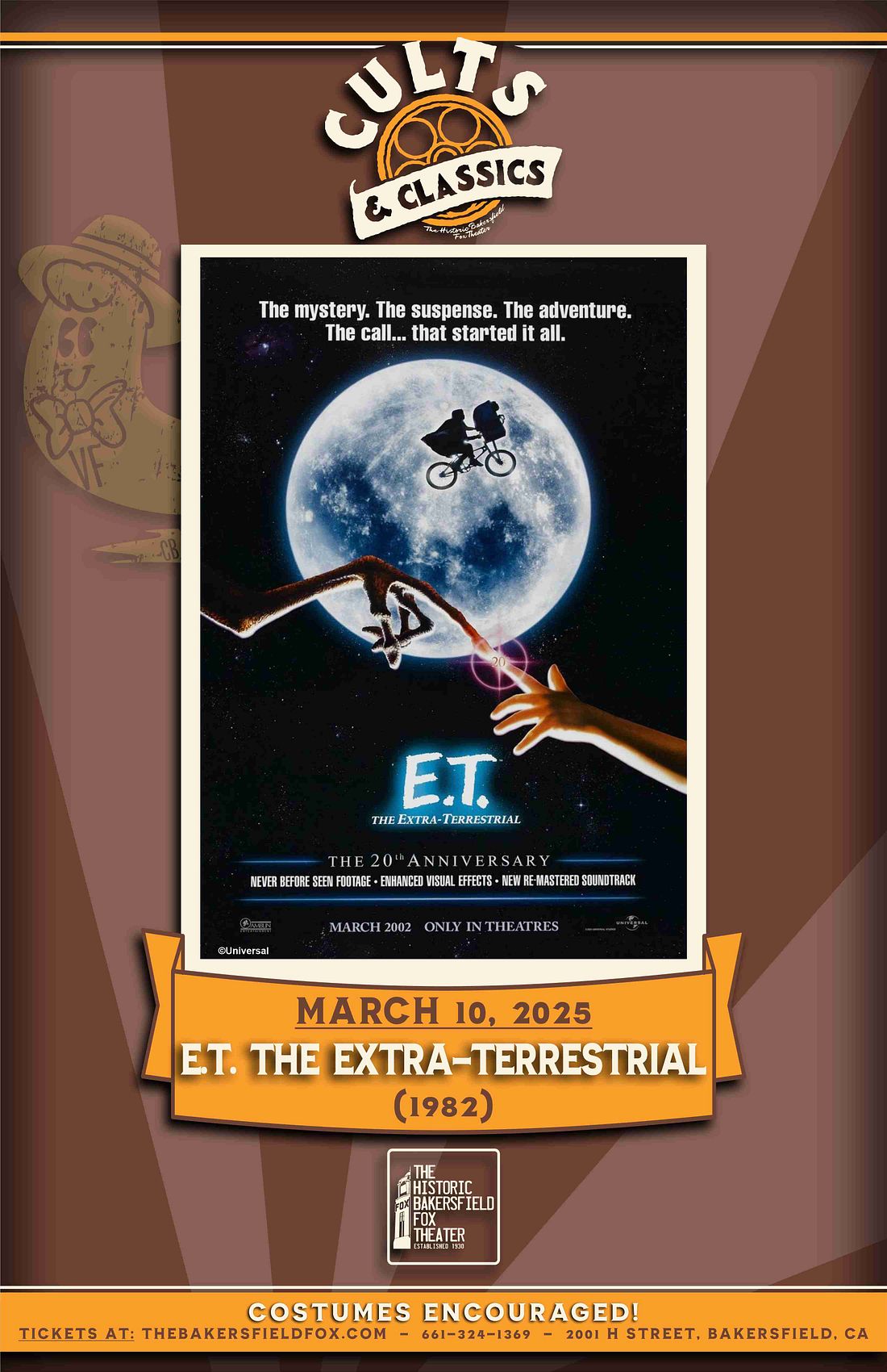Cults & Classics: E.T. the Extra-Terrestrial Tickets at The Historic Bakersfield Fox Theater in ...
