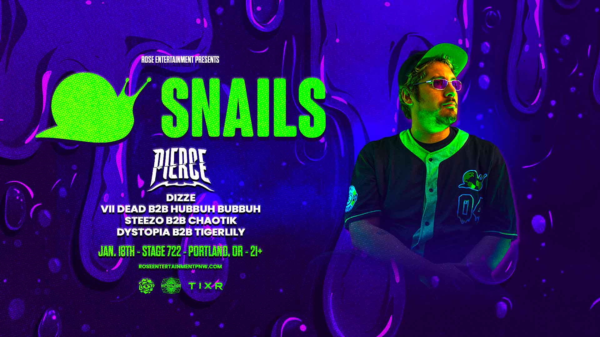 SNAILS w/ Pierce Tickets at Stage 722 in Portland by Rose Entertainment ...