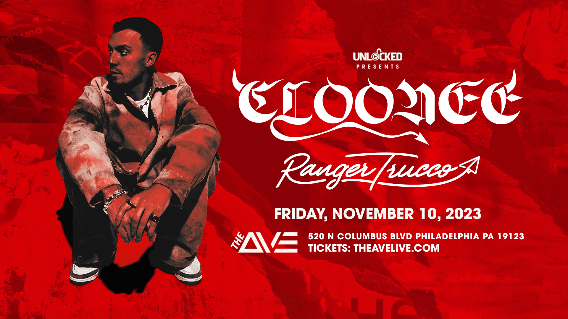 Cloonee Tickets at The Ave Live in Philadelphia by Unlocked Presents | Tixr