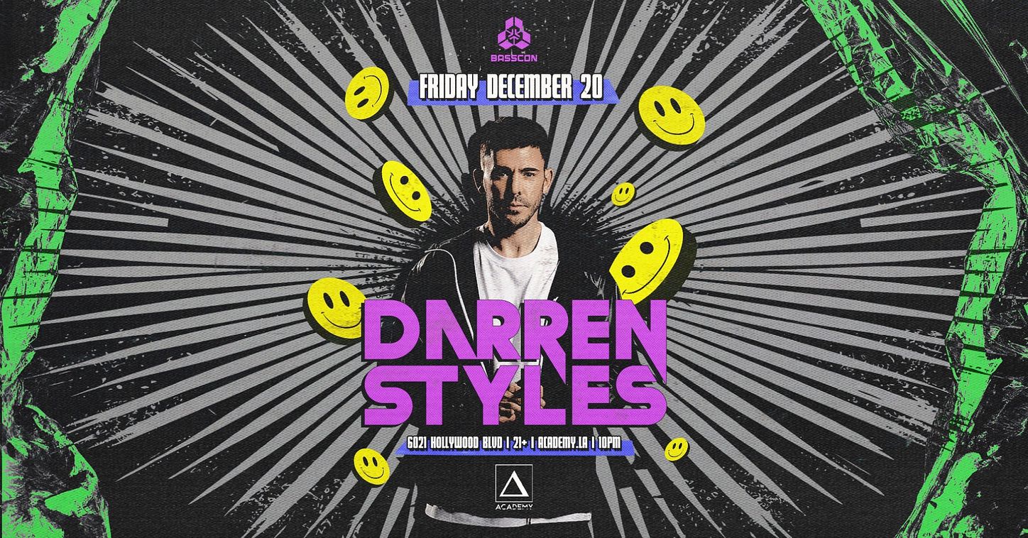 Darren Styles Tickets at Academy Nightclub in Los Angeles by Academy | Tixr