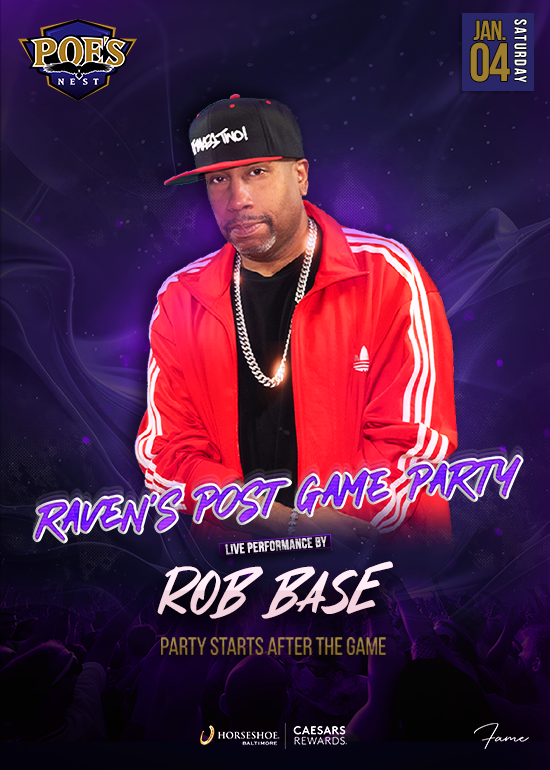 RAVENS POST GAME PARTY featuring ROB BASE Tickets at Poe's Nest in ...