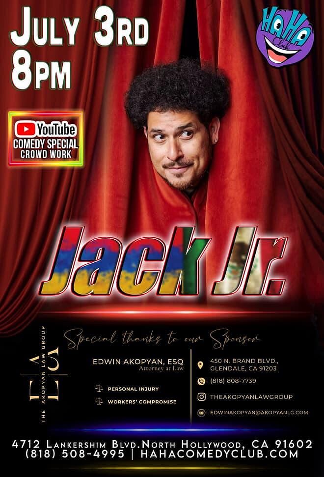 Jack Jr. & Friends SPECIAL EVENT Tickets at Ha Ha Comedy Club in Los Angeles by Haha Comedy Club ...