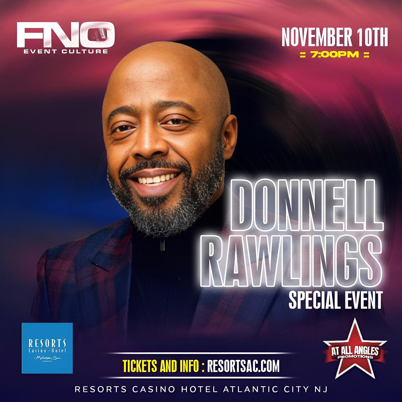 DONNELL RAWLINGS LIVE IN ATLANTIC CITY Tickets at Resorts Casino ...