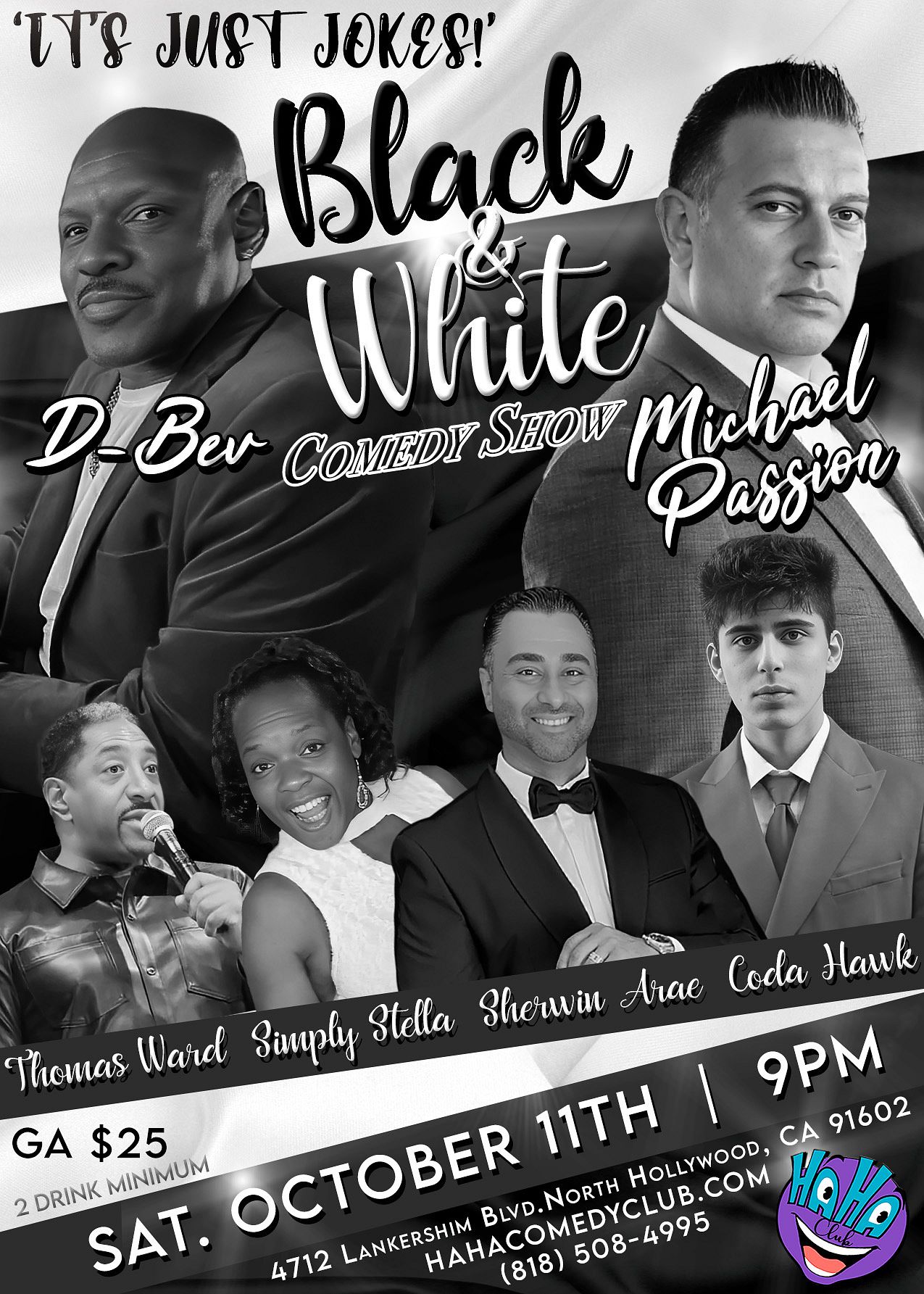 Black and White Comedy Tickets at Ha Ha Comedy Club in Los Angeles by ...