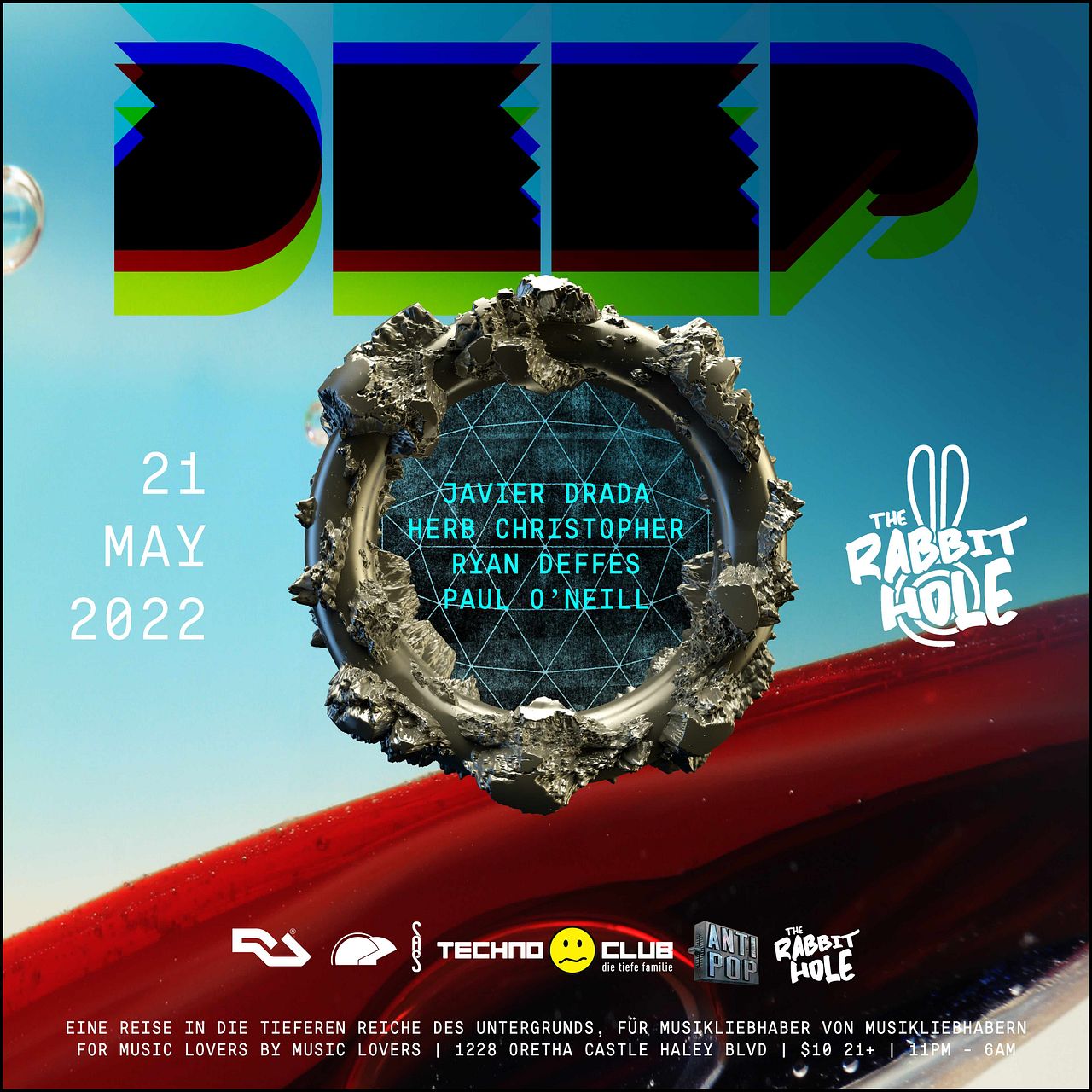 Techno Club Presents : DEEP Tickets at The Rabbit Hole in New Orleans ...