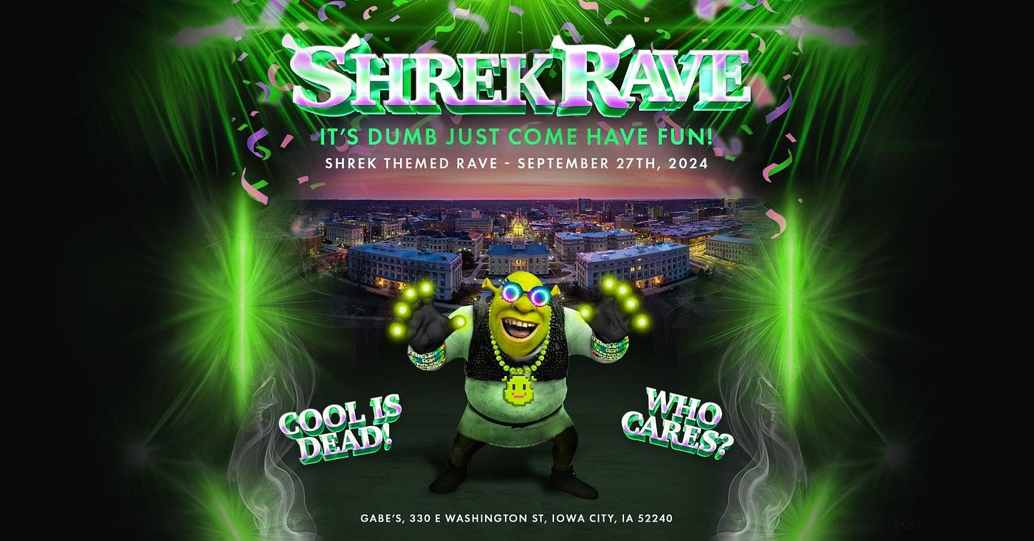 SHREK RAVE at Gabes! Tickets at Gabe's in Iowa City by Gabe's | Tixr