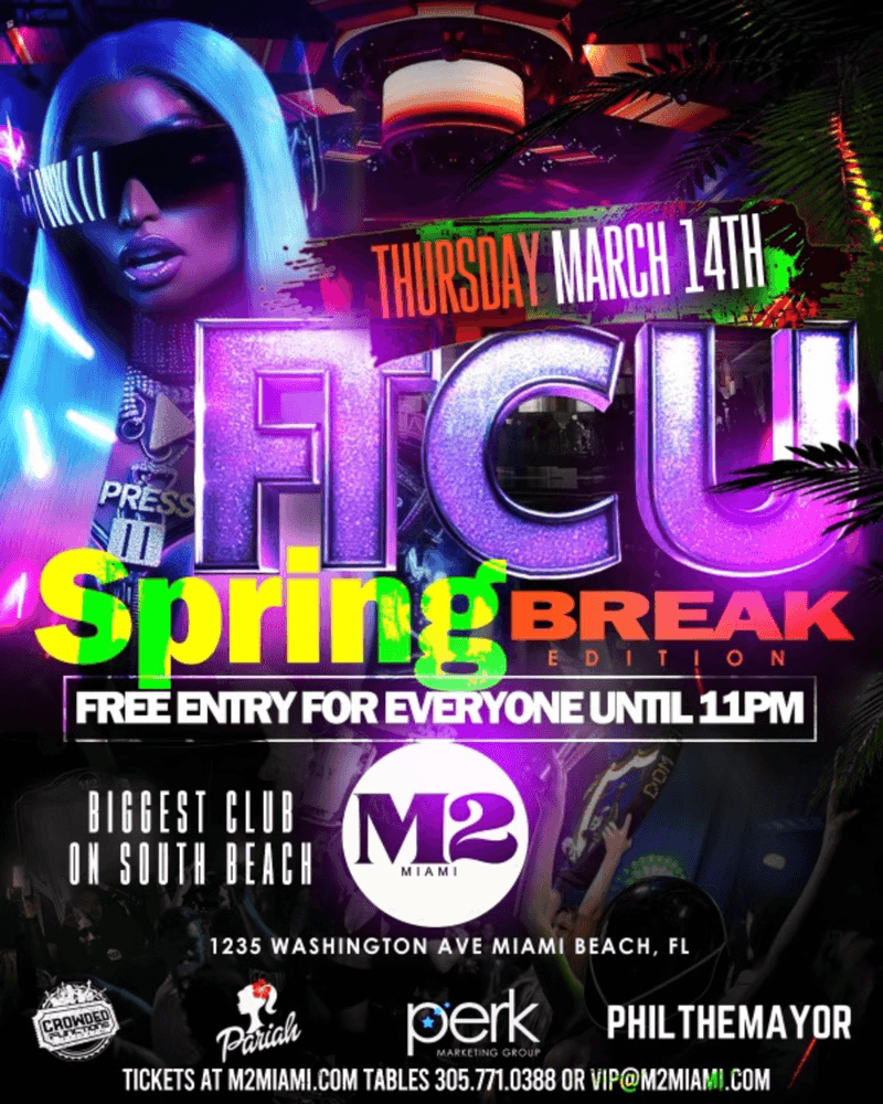 Miami Spring Break Tickets at M2 Miami in Miami Beach by M2 Miami | Tixr