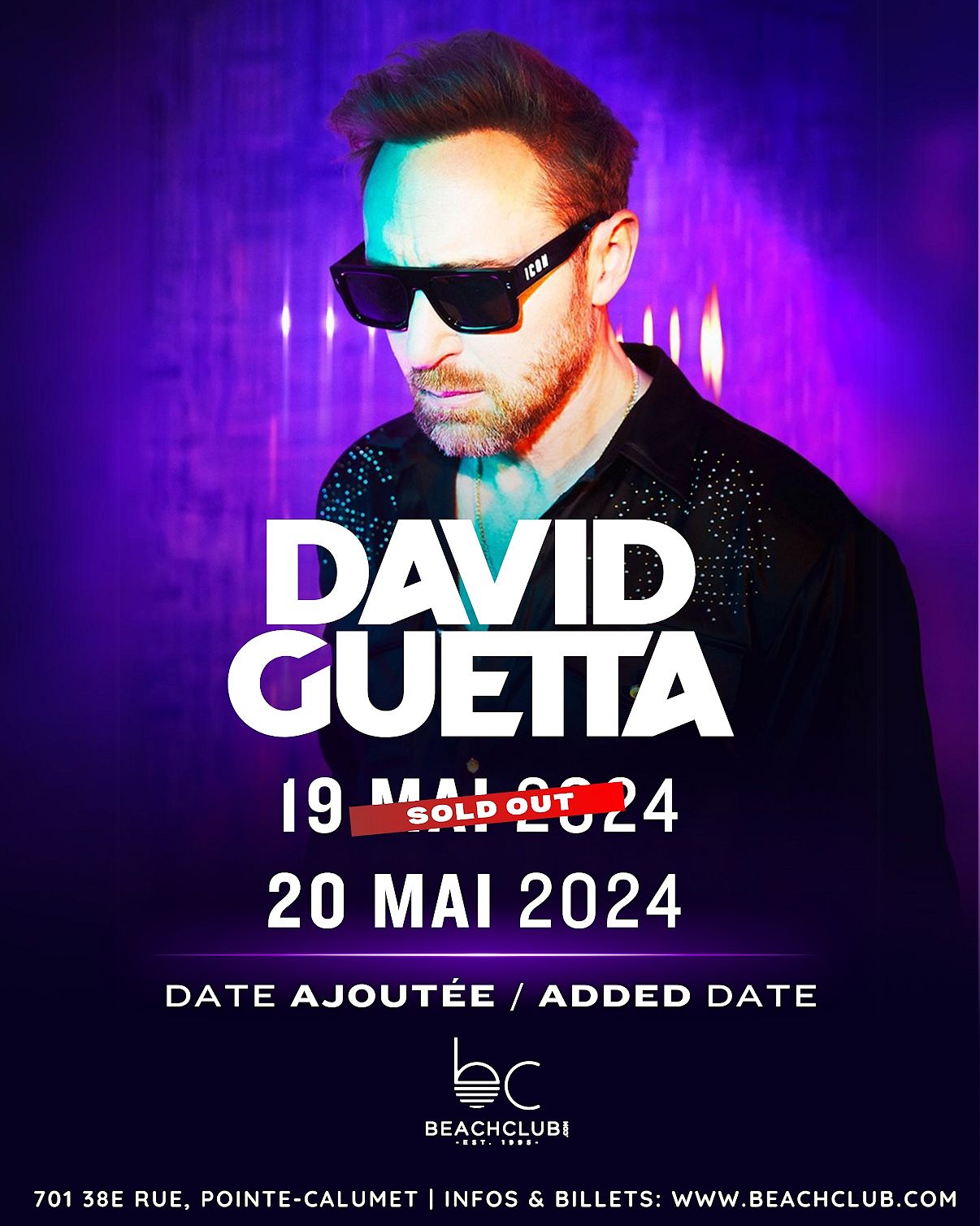 David Guetta (Second Show) Tickets at Beachclub in Pointe-Calumet by ...