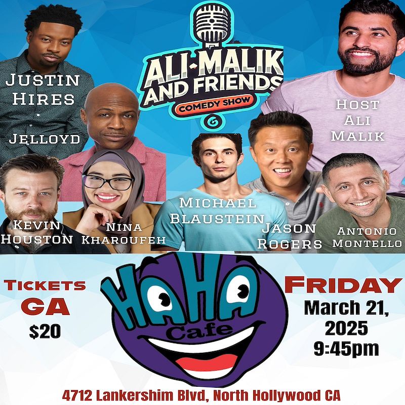 Ali Malik & Friends Tickets at Ha Ha Comedy Club in Los Angeles by Haha Comedy Club | Tixr