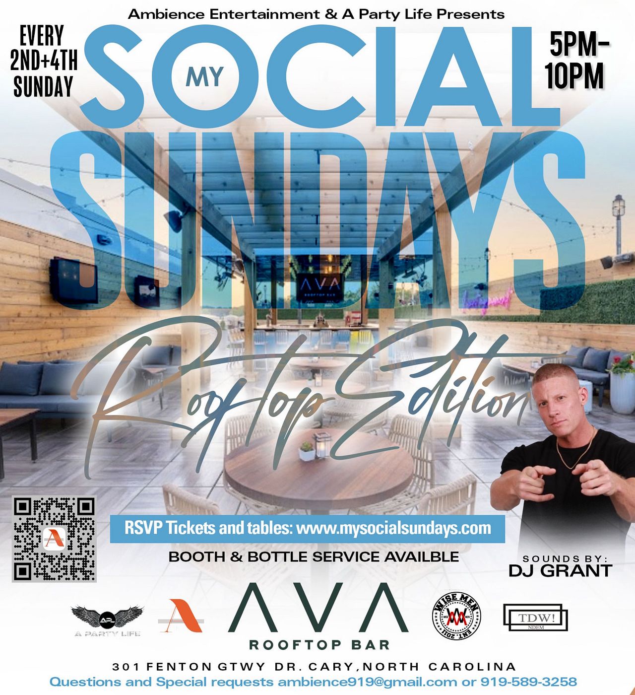 My Social Sundays (2) Tickets at AVA Rooftop Bar in Cary by Ambience ...