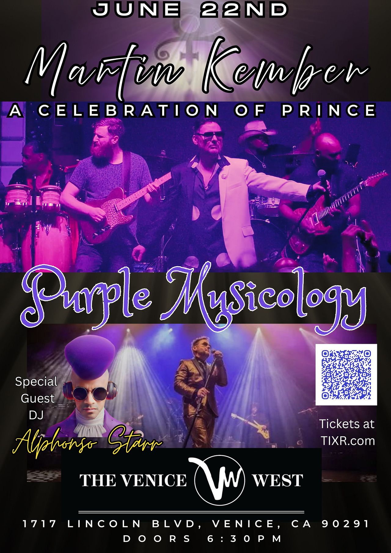 Martin Kember's Purple Musicology : PRINCE Night Tickets at The Venice ...