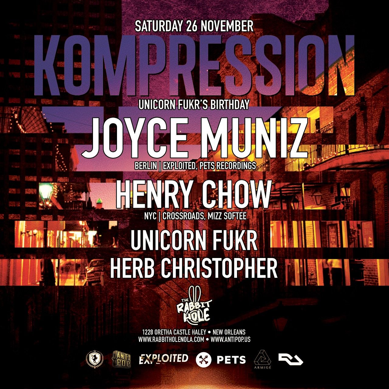 Kompression : Unicorn Fukr's Birthday Tickets at The Rabbit Hole in New ...