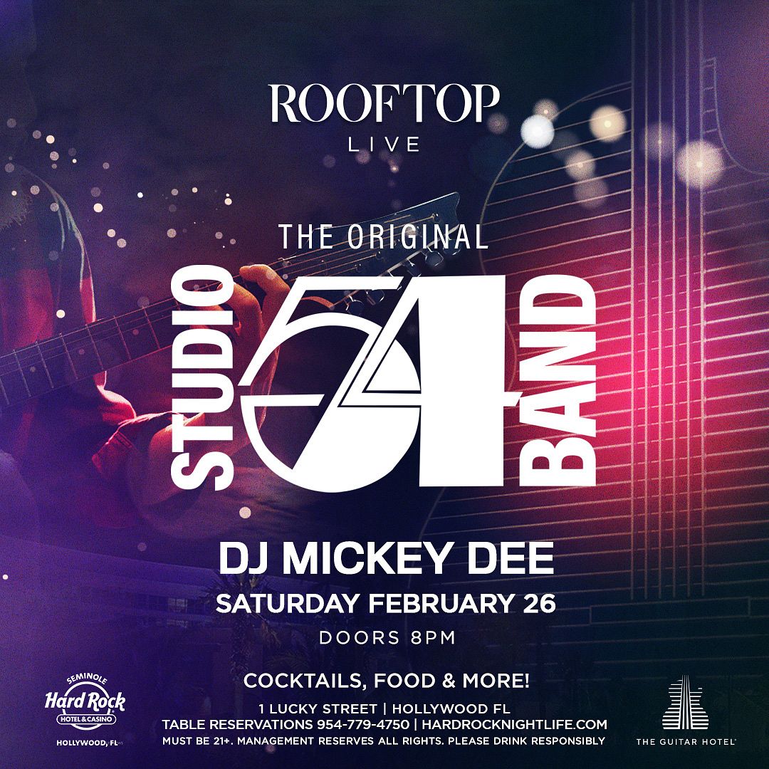 Studio 54 Band | Rooftop Live - Hardrock Holly Tickets at Rooftop Live ...