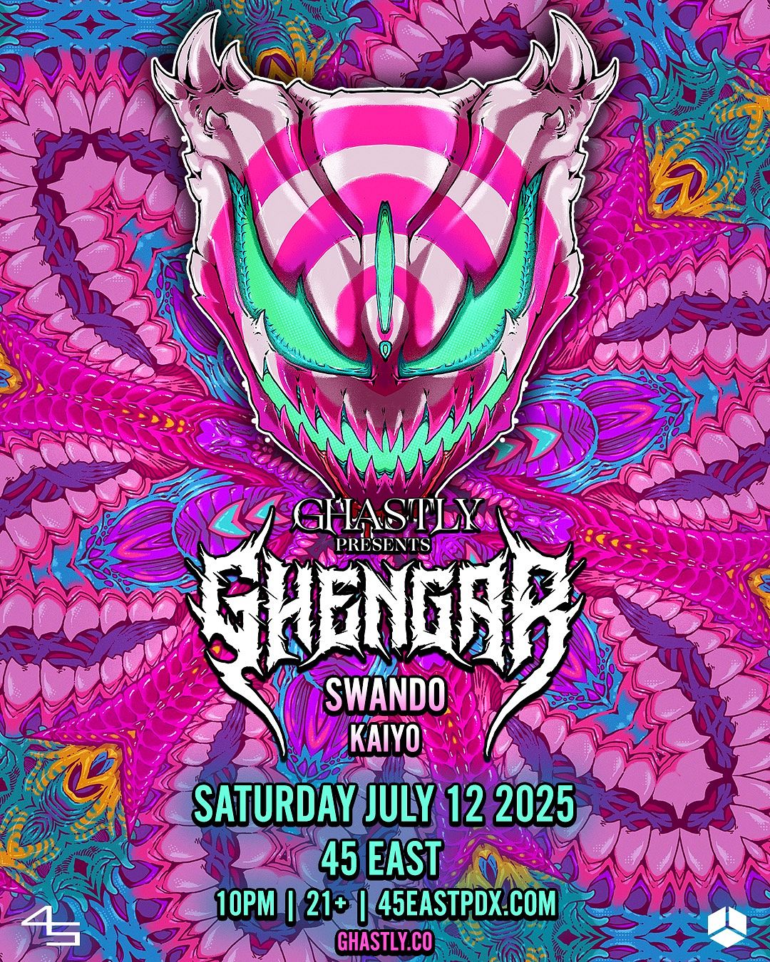 GHENGAR + SWANDO Tickets at 45 East in Portland by 45 East | Tixr