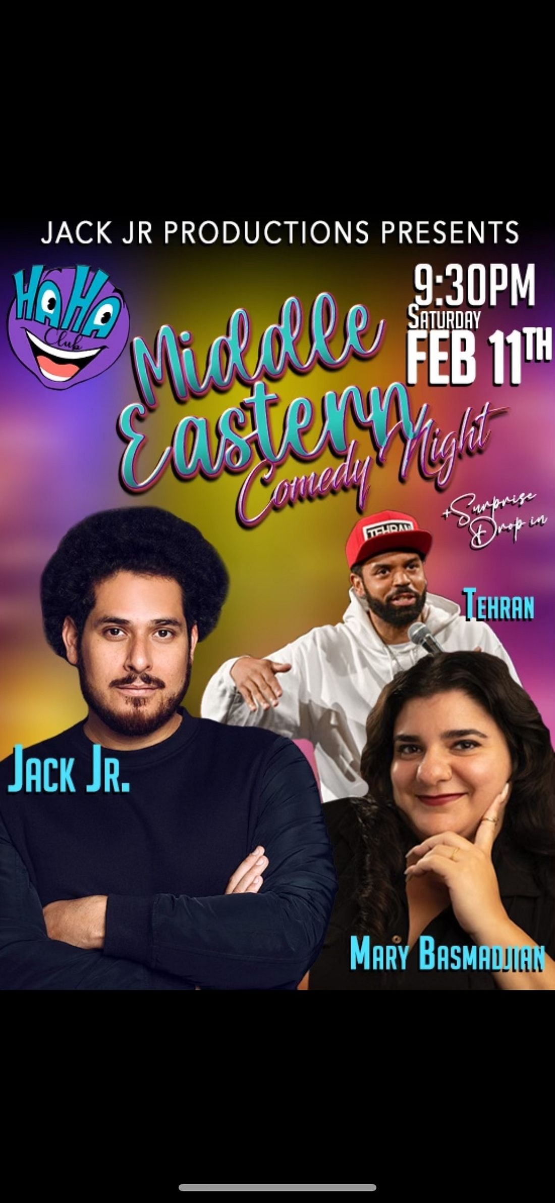 Jack Jr Presents: MIDDLE EASTERN NIGHT Tickets at Ha Ha Comedy Club in ...