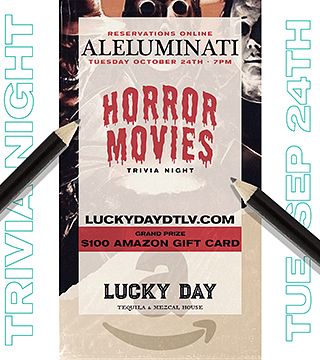 LD: Aleluminati: HORROR MOVIES Tickets at Lucky Day - Tequila and ...