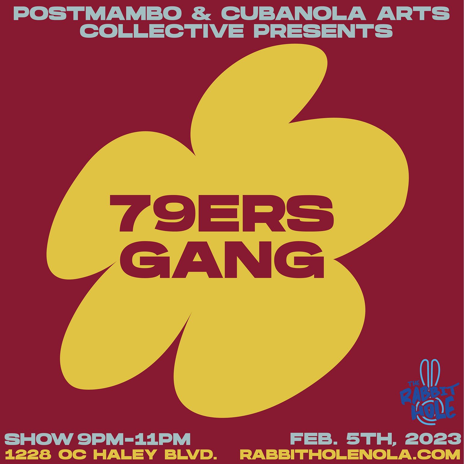 79ers Gang Tickets at The Rabbit Hole in New Orleans by The Rabbit Hole ...