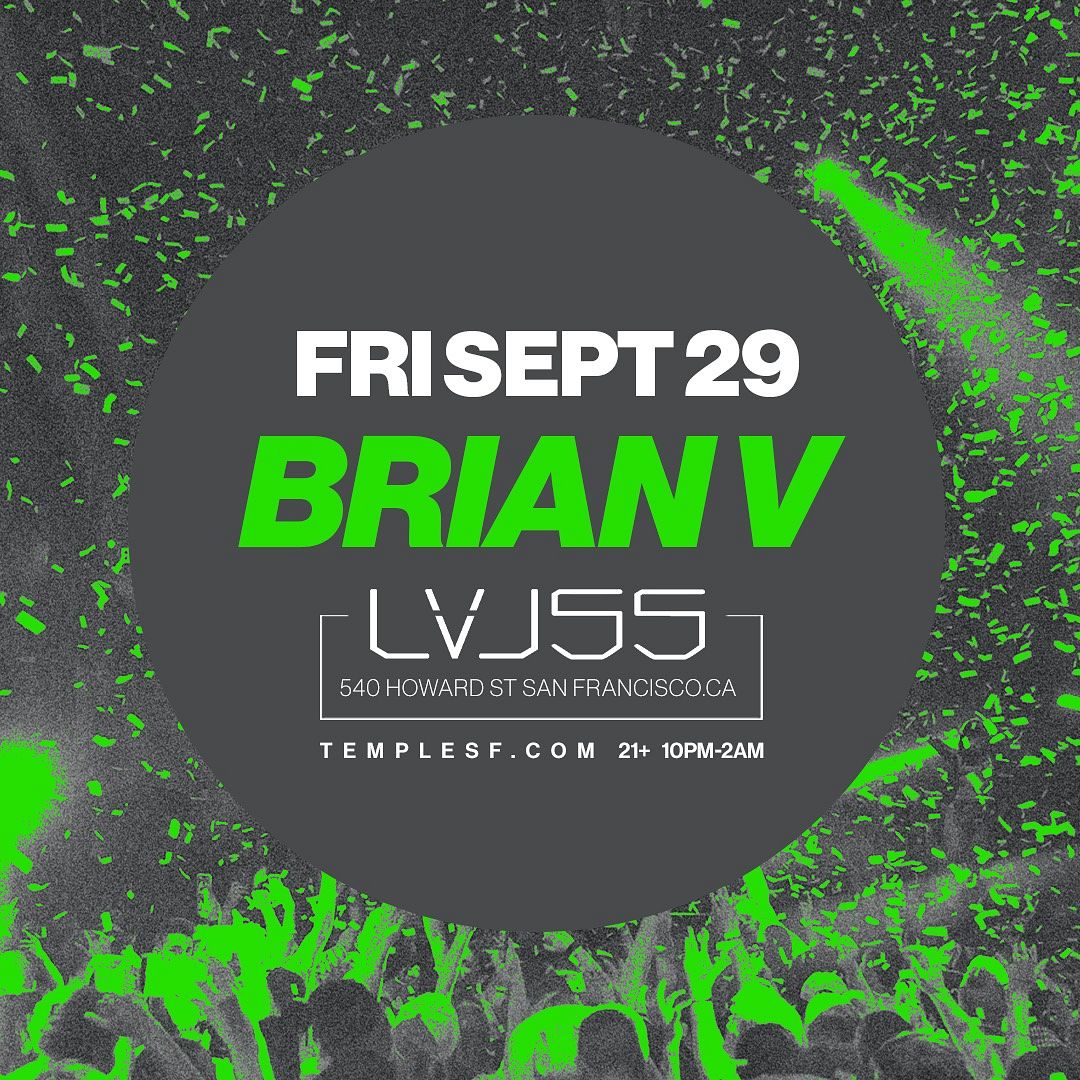 Brian V @ LVL 55 Tickets at Temple Nightclub in SF by Temple Nightclub ...