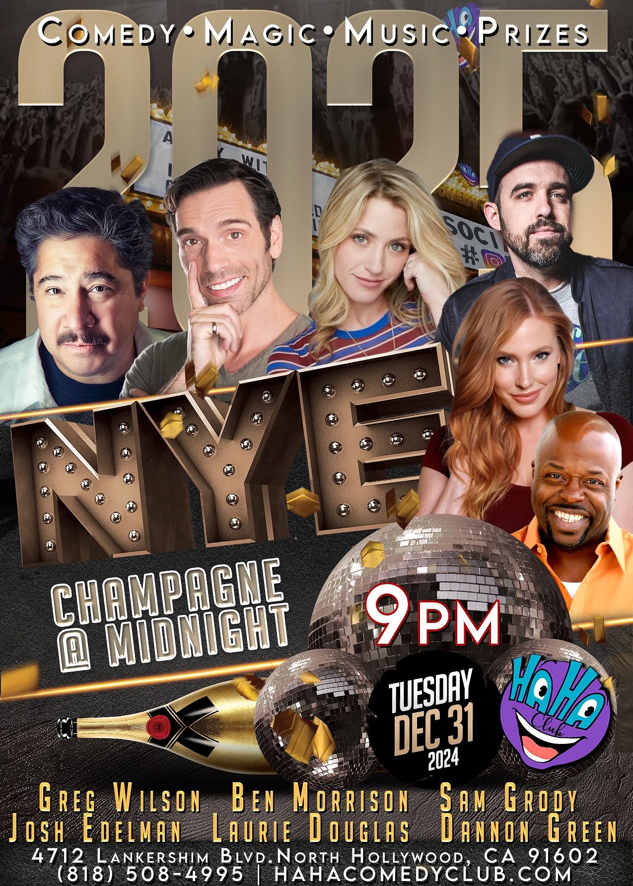 New Years Eve Comedy Countdown Tickets at Ha Ha Comedy Club in Los ...