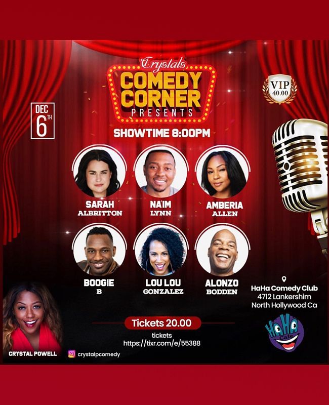 Crystals Comedy Corner Tickets at Ha Ha Comedy Club in Los Angeles by Haha Comedy Club | Tixr