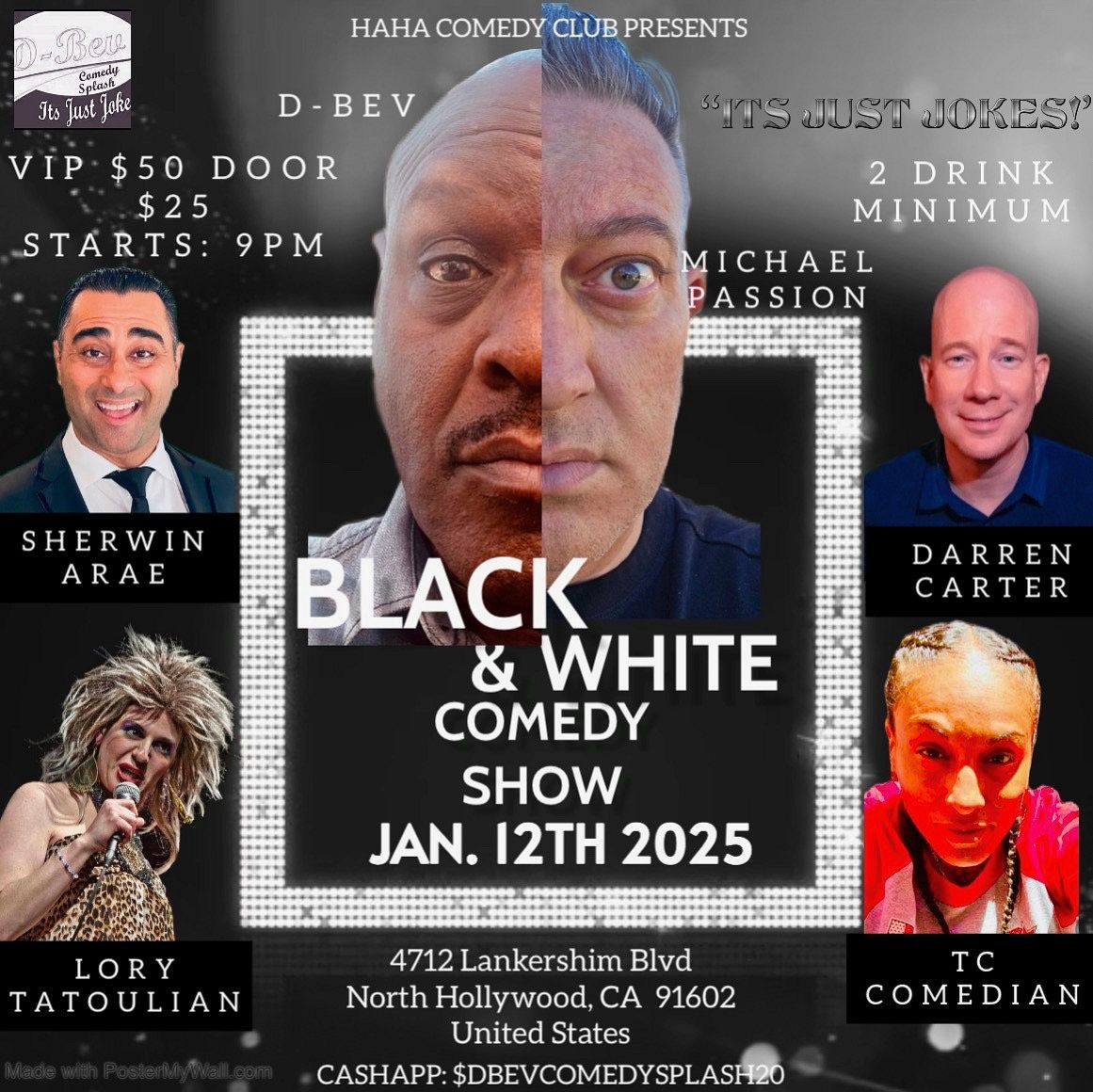 Black & White Comedy Show Tickets at Ha Ha Comedy Club in Los Angeles ...