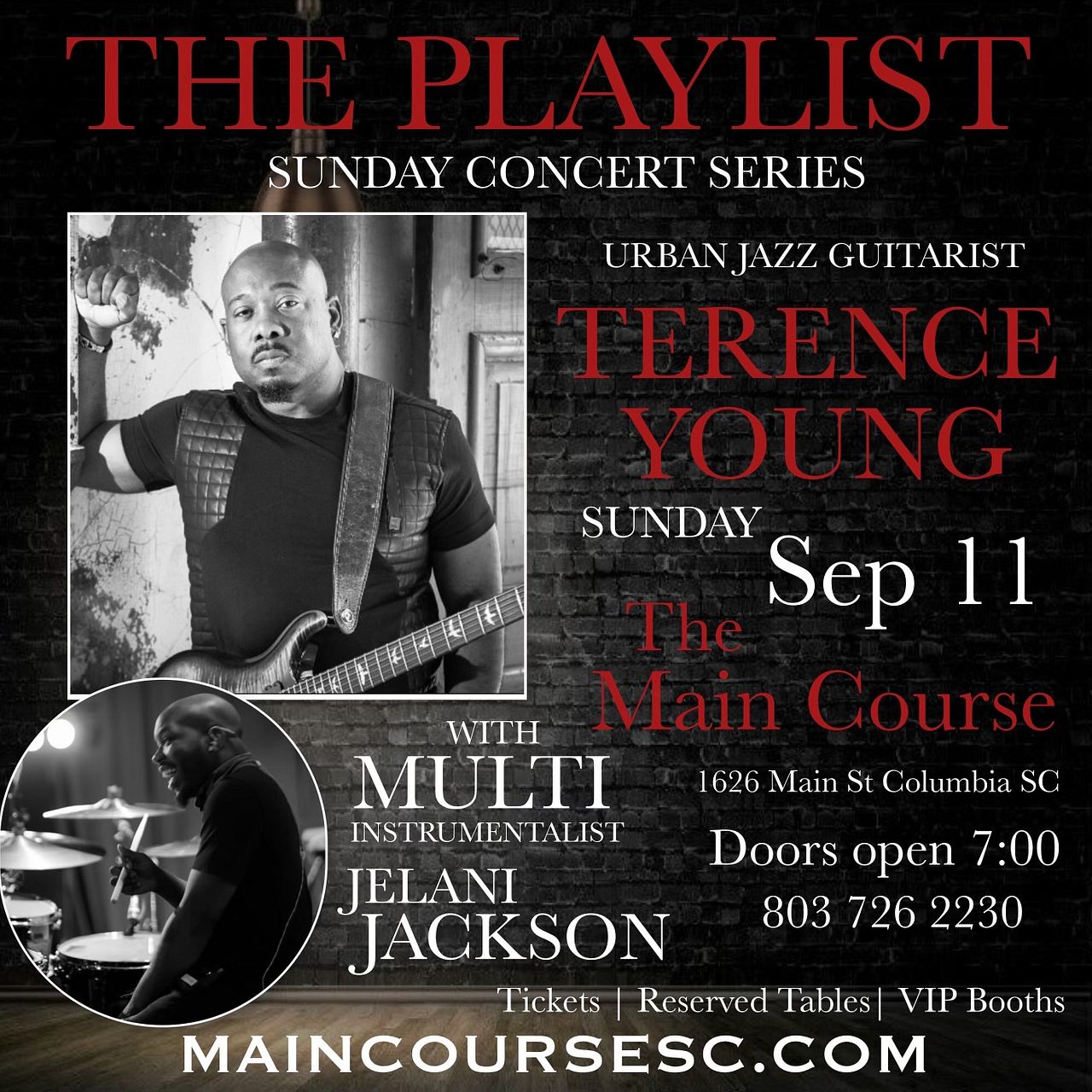Terence Young W Jelani Jackson Tickets at The Venue @ Main Course in ...