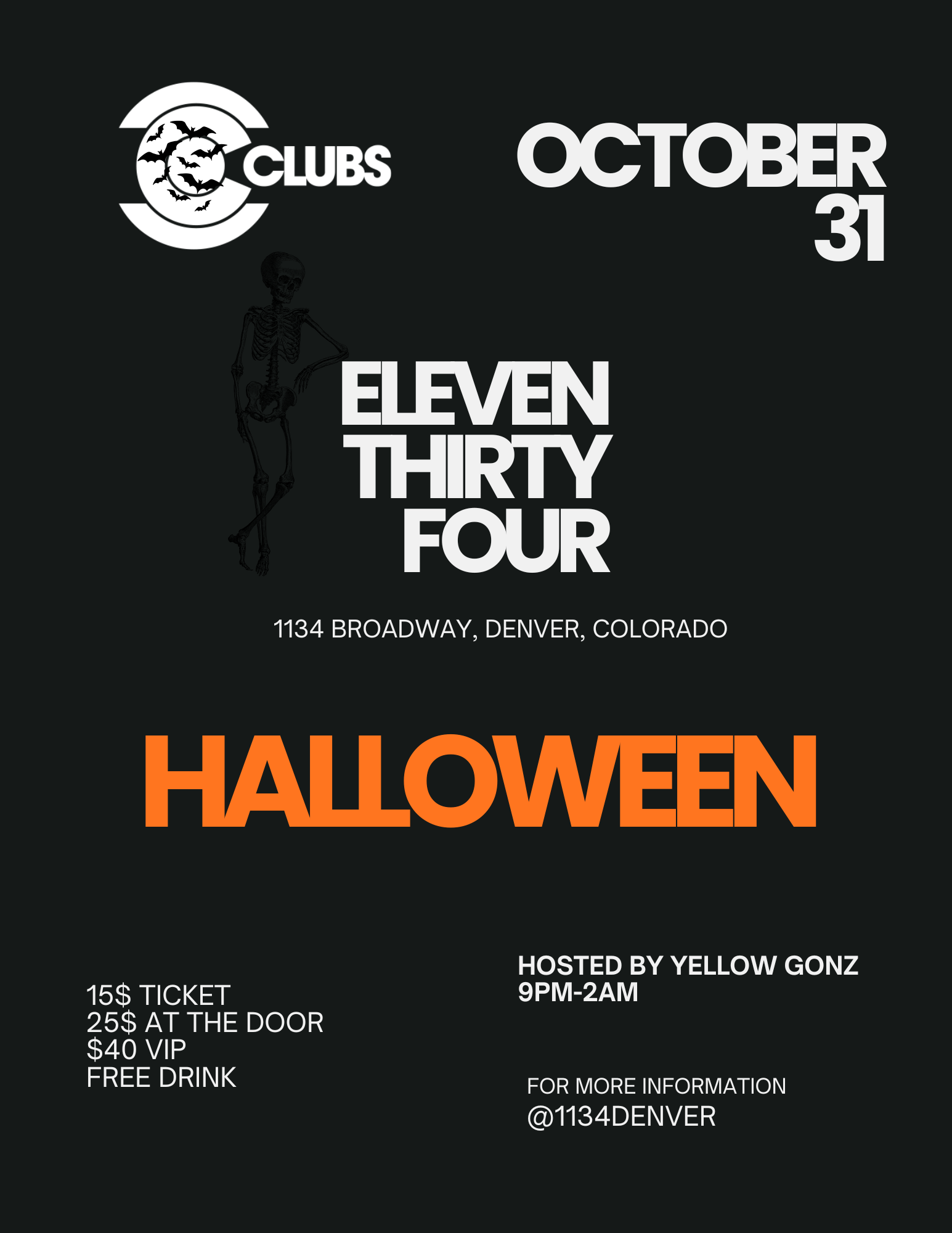 Studio 1134 HALLOWEEN Tickets at 1134 Broadway in Denver by 1134 ...