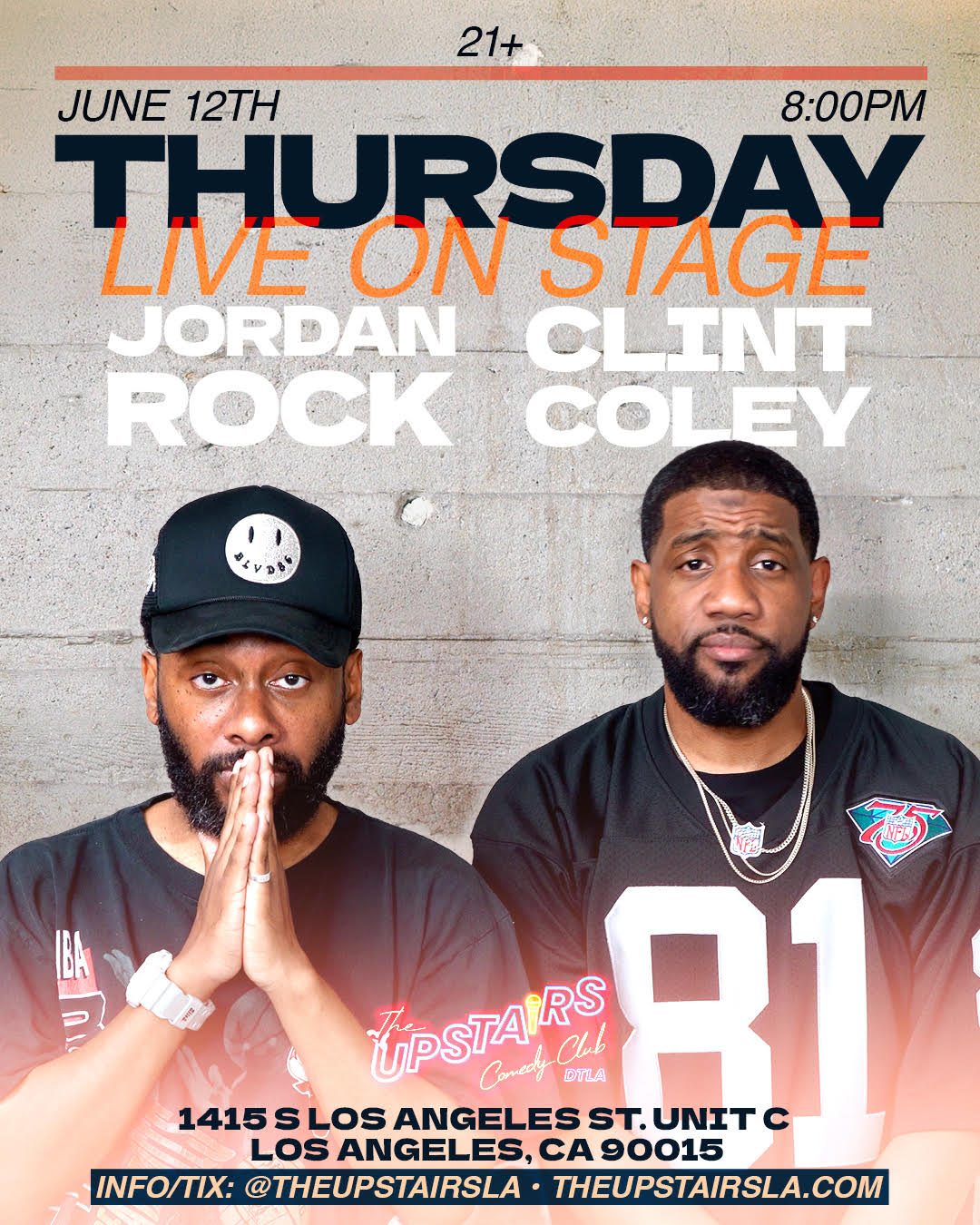 LIVE ON STAGE! JORDAN ROCK AND CLINT COLEY Tickets at The Upstairs in ...