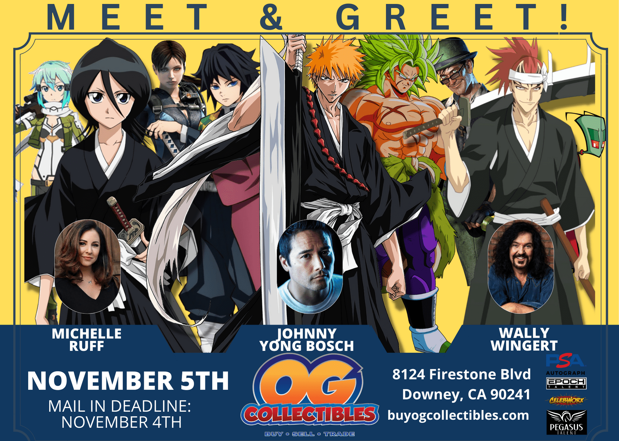 Bleach Meet & Greet Signing Tickets at OG Collectibles in Downey by OG ...