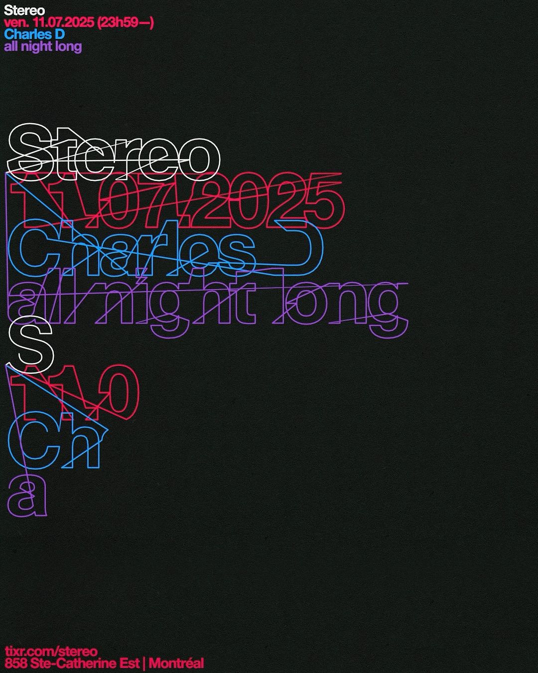 CHARLES D [ALL NIGHT] Tickets at Stereo in Montréal by Stereo | Tixr