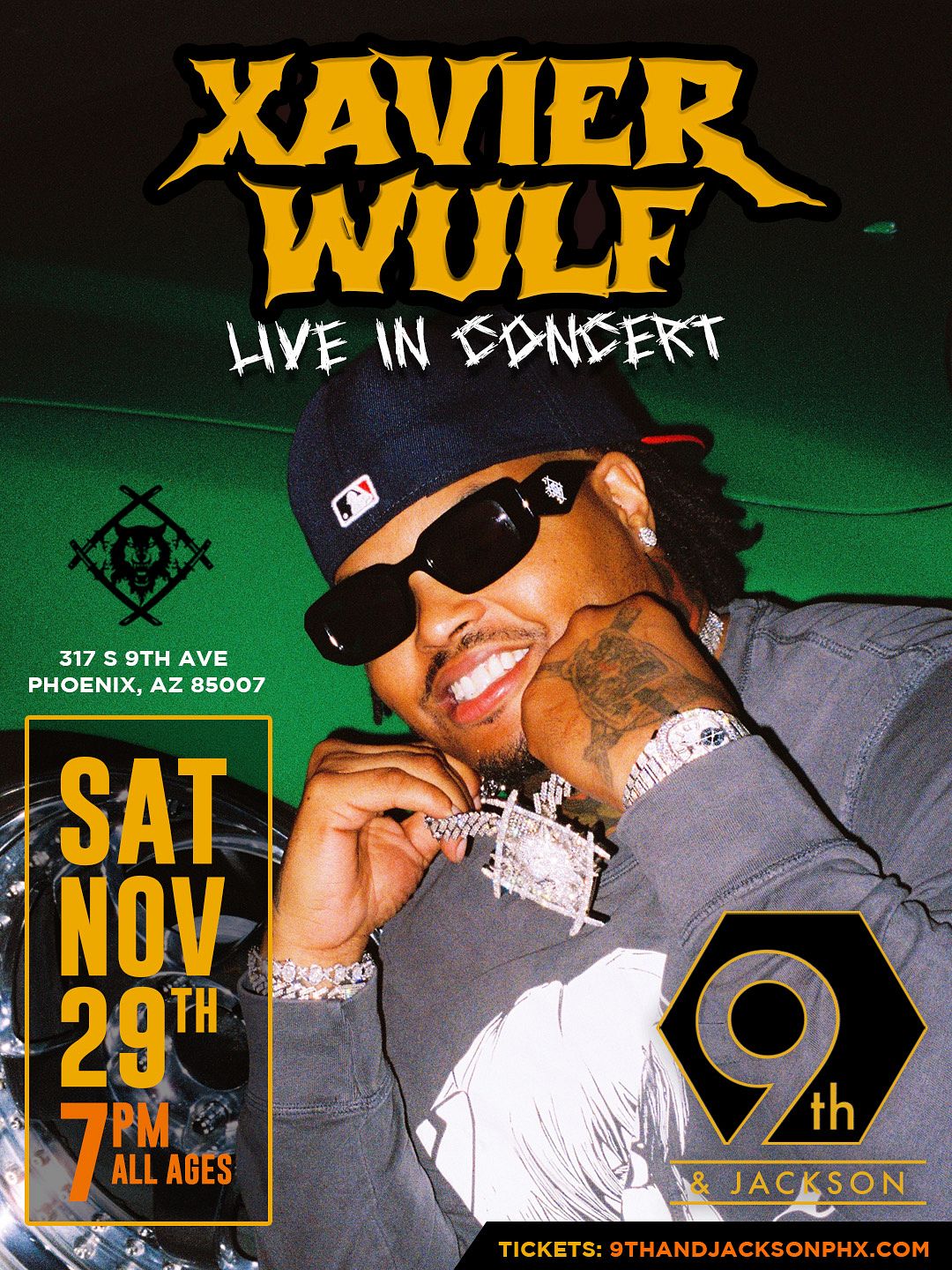 Xavier Wulf Tickets at 9th & Jackson in Phoenix by 9th & Jackson | Tixr