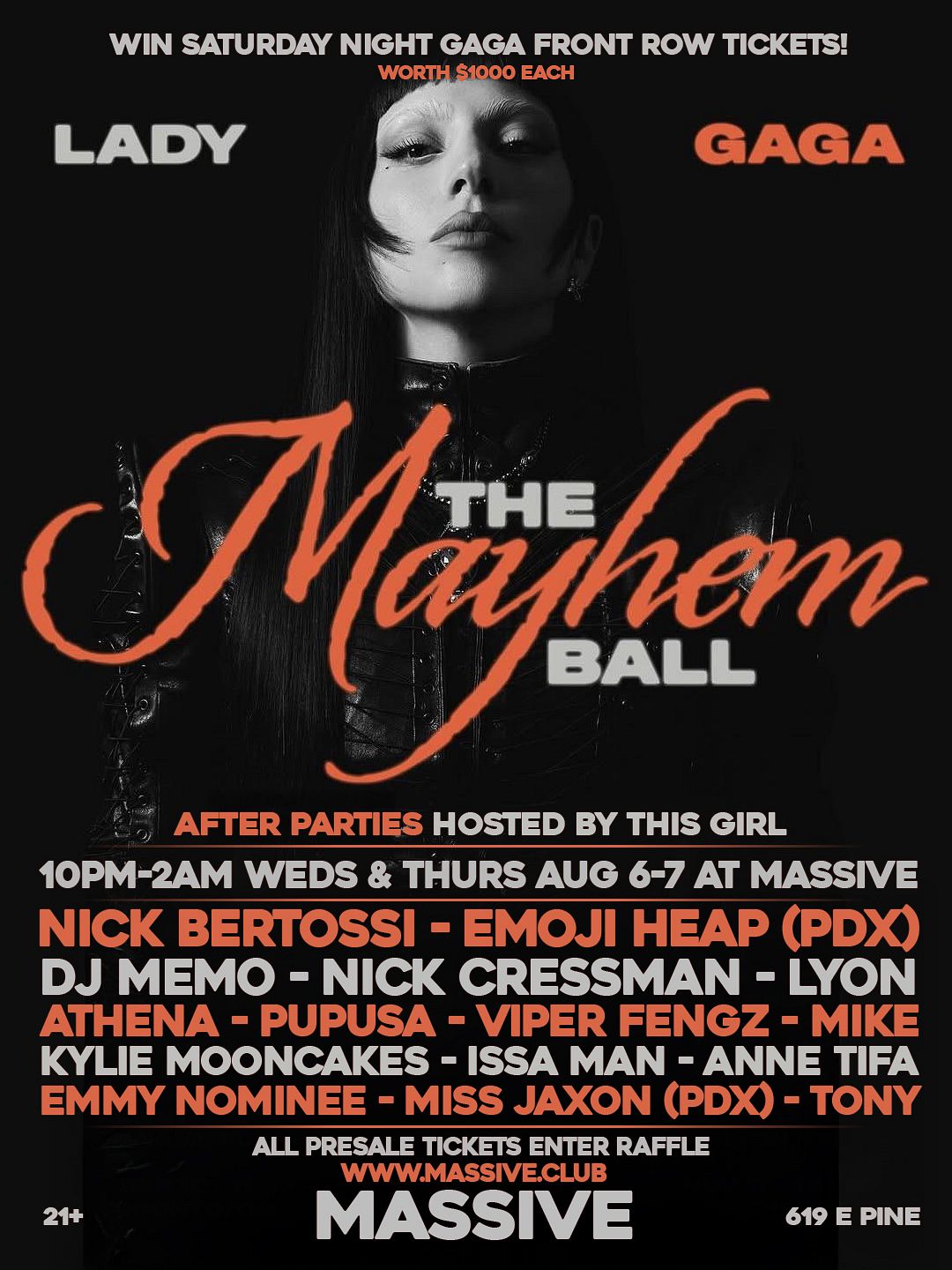 Lady Gaga Mayhem Tour After Parties Tickets at Massive in Seattle by ...