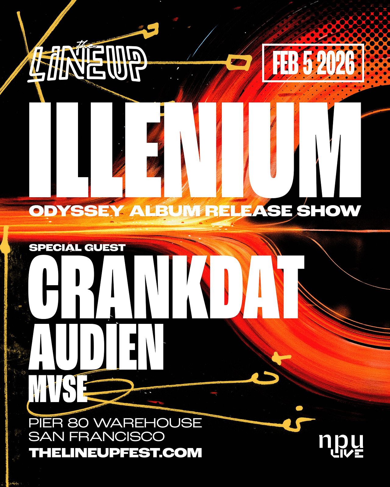 The Lineup: ILLENIUM "Odyssey" Album Release Show Tickets at Pier 80 ...
