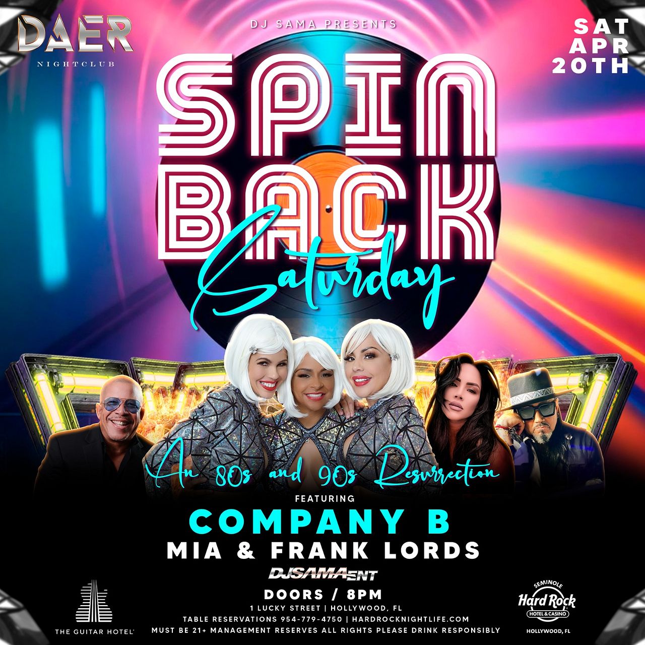 Spinback Saturday | DAER Dayclub After Dark Tickets at DAER Dayclub South Florida in Hollywood ...
