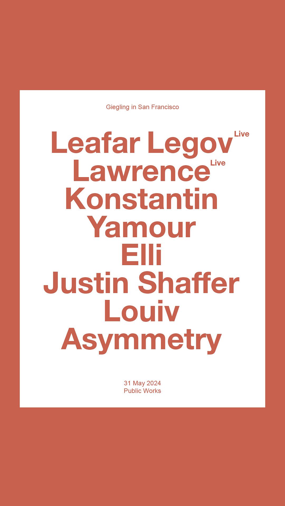 Giegling Showcase featuring Leafar Legov, Lawrence, Konstantin Tickets ...