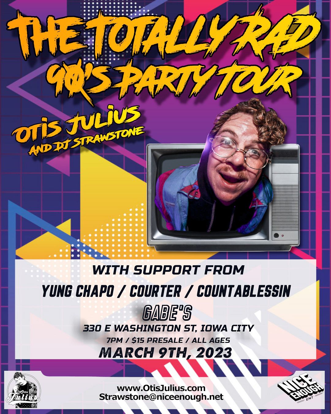 Otis Julius: The Totally Rad 90s Party Tour Tickets at Gabe's in Iowa ...