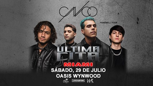 CNCO Tickets at Oasis Wynwood in Miami by Oasis Wynwood | Tixr