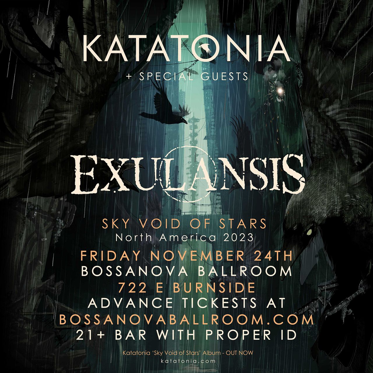 Katatonia with Gost and Exulansis Live in Portland Tickets at Bossanova ...