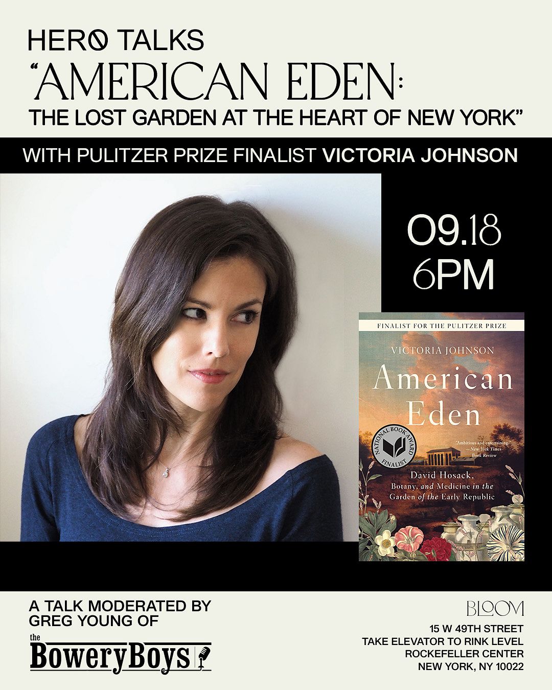 HERO Talks American Eden with Victoria Johnson Tickets at HERO NYC in New York City by HERO | Tixr