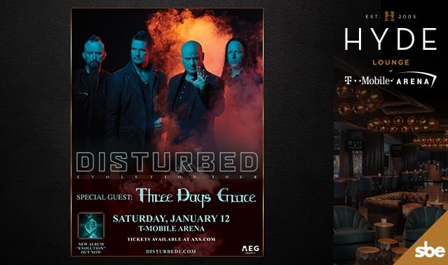 Disturbed with Three Days Grace Tickets at Hyde T-Mobile Arena in Las ...